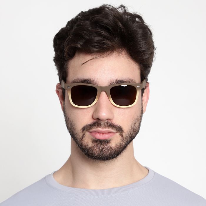 Buy Dualtone Beige X Brown Polarized Gradient Sunglasses Men Woggles